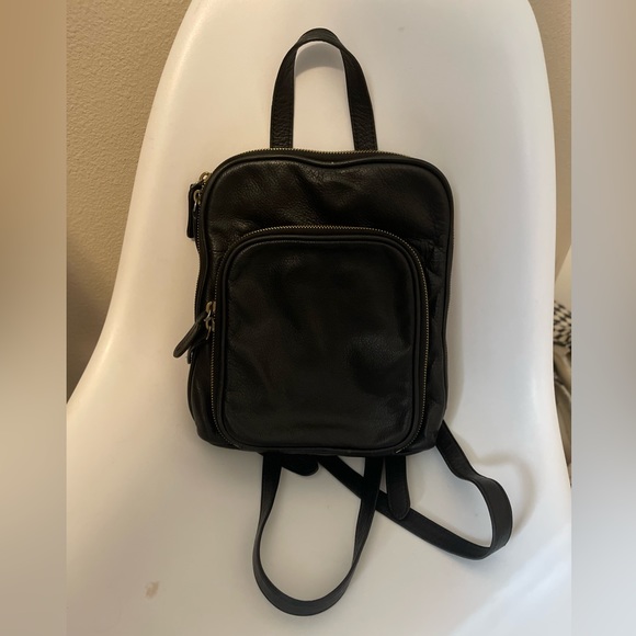 margot | Bags | Margot Black Leather Backpack Mini 1in High By 1 In ...